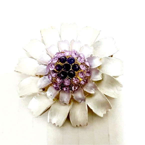 Source Unknown | Jewelry | Vintage Gold Plated Pale Lavender Enamel ...
